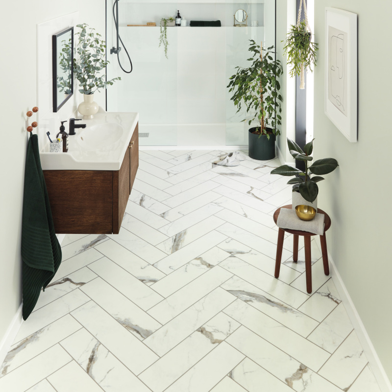 Palio Express by Karndean |Click Herringbone Flooring | Brunella Marble
